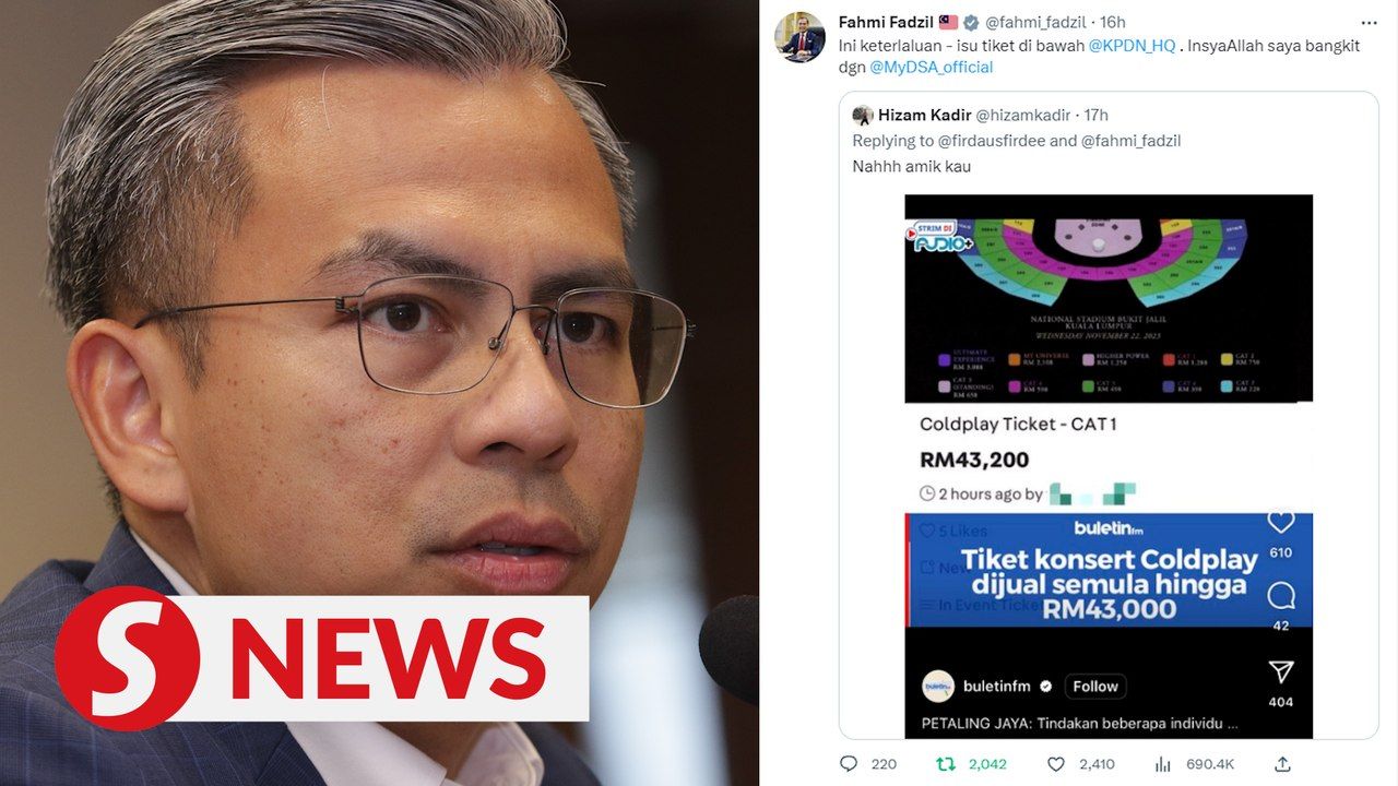 Fahmi: MCMC to act on Coldplay ticket resale ads on social media ...