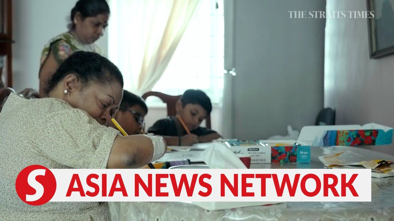The Straits Times | Quadruple amputee grandmother embraces art by learning to draw | TheStarTV.com