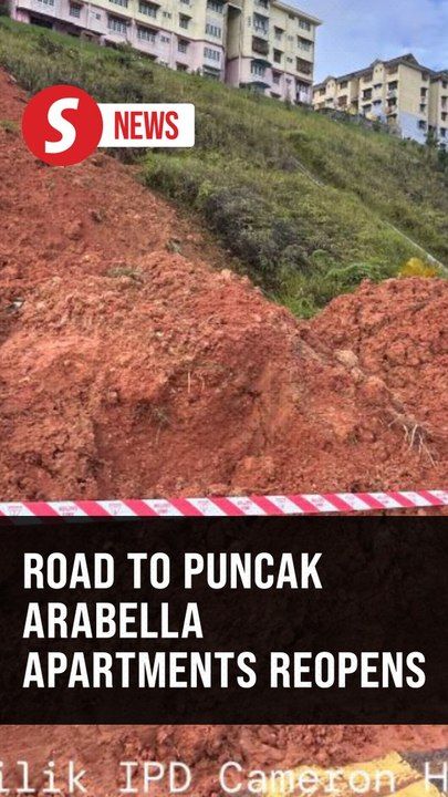 Road to Puncak Arabella Apartments reopens after landslide debris ...