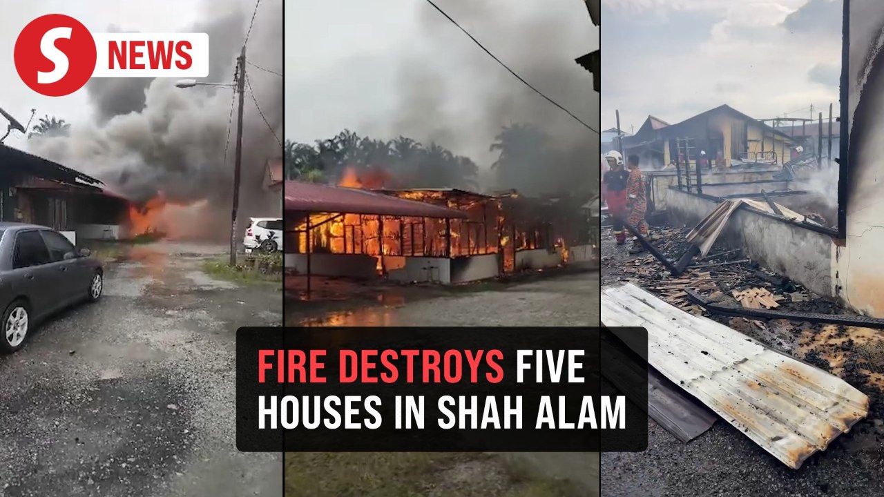 Fire razes five terrace houses in Shah Alam | TheStarTV.com